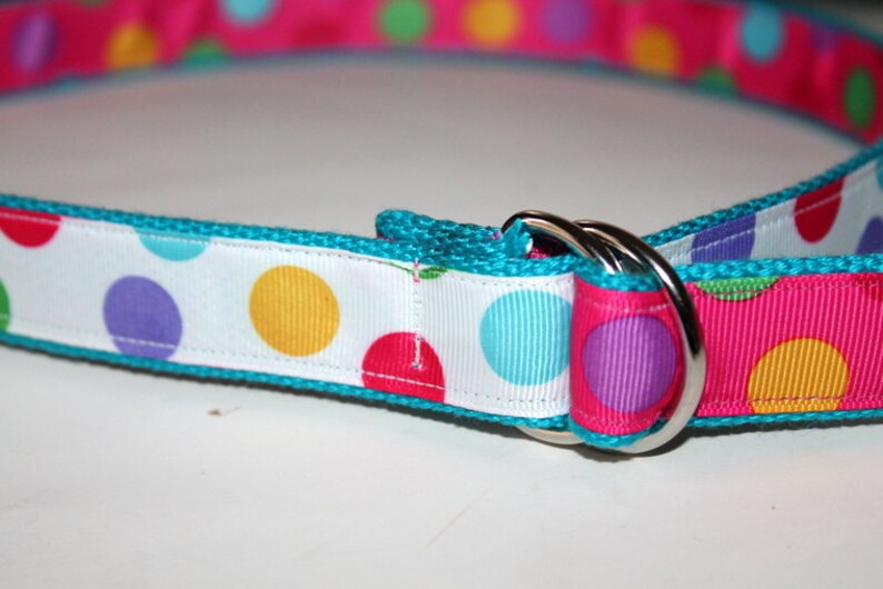 Hot Pink Ribbon Belt Reversible to Rainbow Polka Dots Girls | Etsy