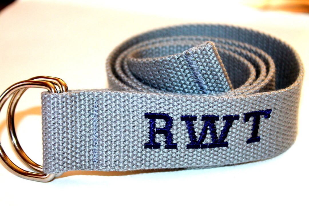 Grey Webbing Belt Grey Monogram Belt Grey Slide Buckle Belt Wide Grey ...