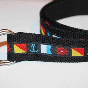 Nautical Flag Belt D Ring Belt 1.25 Wide Men and Women's Sailing Belt ...