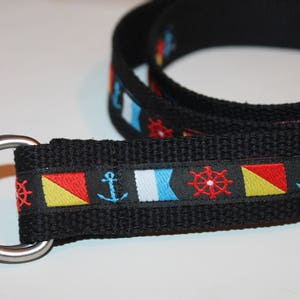 Nautical Flag Belt D Ring Belt 1.25 Wide Men and Women's Sailing Belt ...