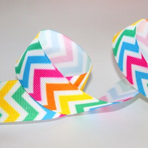 Rainbow Chevron Ribbon 7/8 Inch, 10 or 20 Yards Rainbow Neon - Etsy