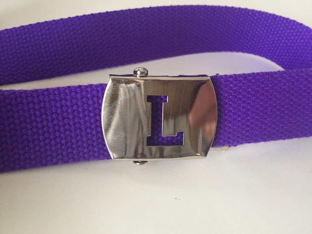Purple Letter Belt Initial Belt Kids Purple Belt Purple Slide Buckle ...