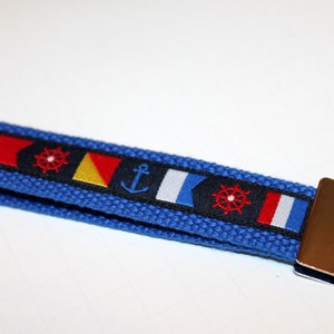 Nautical Flag Key Fob Key Chain Anchors and Wheels - Etsy