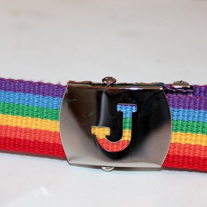 Rainbow Belt Adults Belt Kids Letter Buckle Belt Rainbow Slide Buckle ...