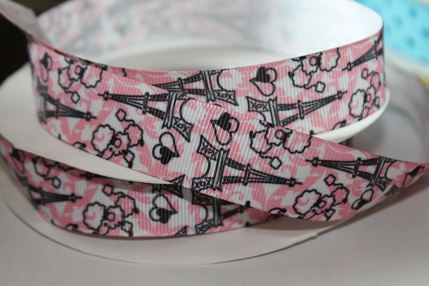 Paris Ribbon French Poodle Eiffel Tower 7/8 Wide Pink - Etsy