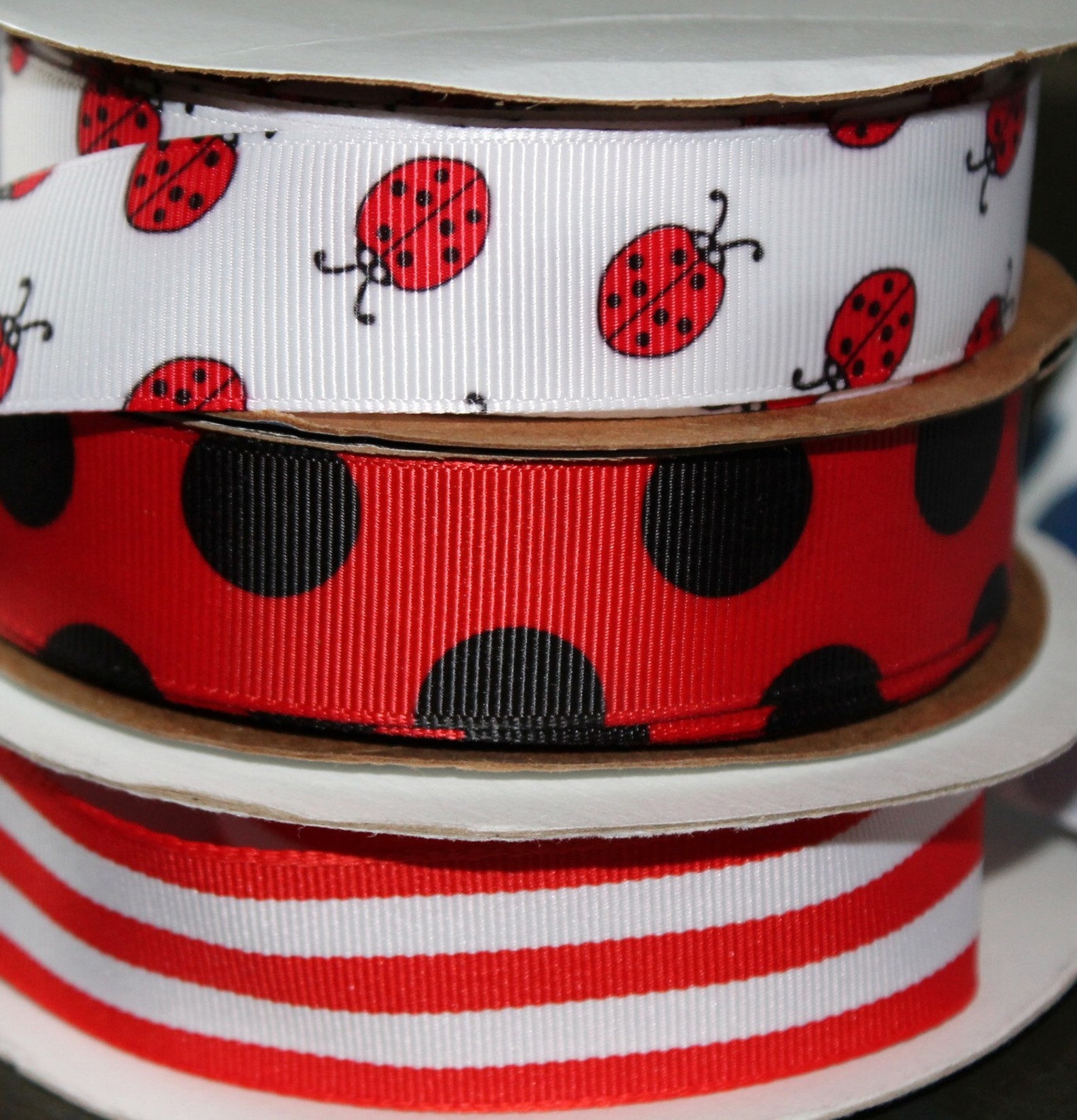 Ladybugs Polka Dots Ribbon Set Red and Black 12 Yards - Etsy