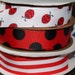 Ladybugs, Polka Dots Ribbon Set Red and Black Stripes Red and Black - Etsy