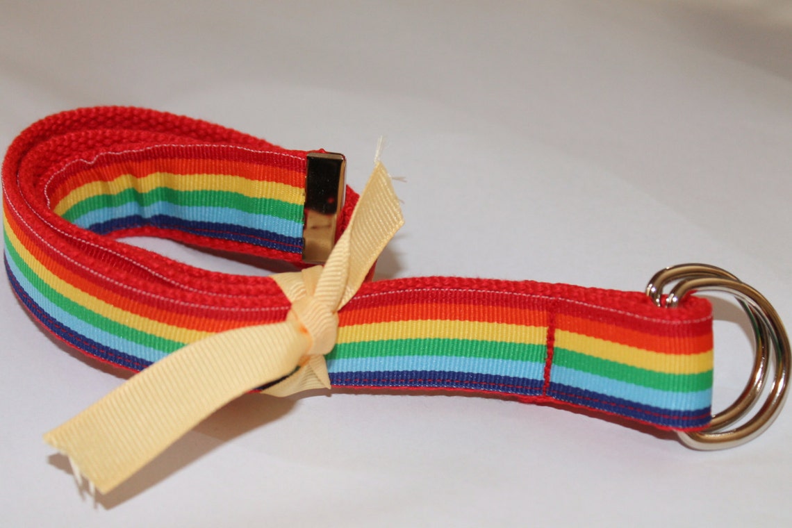 Kids Rainbow Belt Rainbow Ribbon Belt Girls Rainbow D ring | Etsy