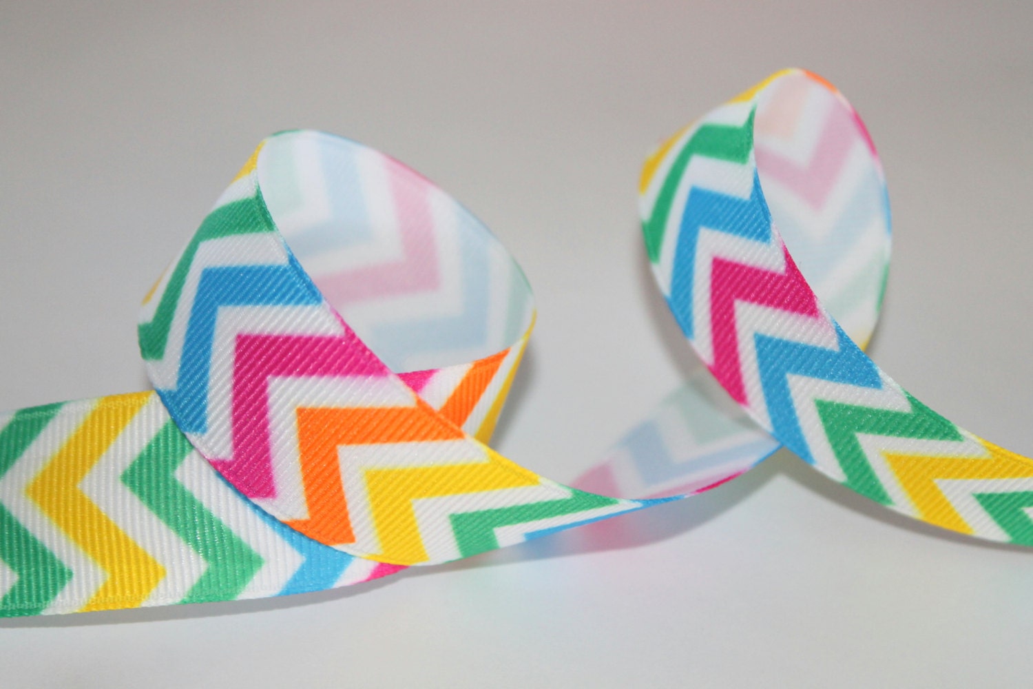 Rainbow Chevron Ribbon 7/8 Inch, 10 or 20 Yards Rainbow Neon - Etsy