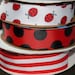 Ladybugs, Polka Dots Ribbon Set Red and Black Stripes Red and Black - Etsy