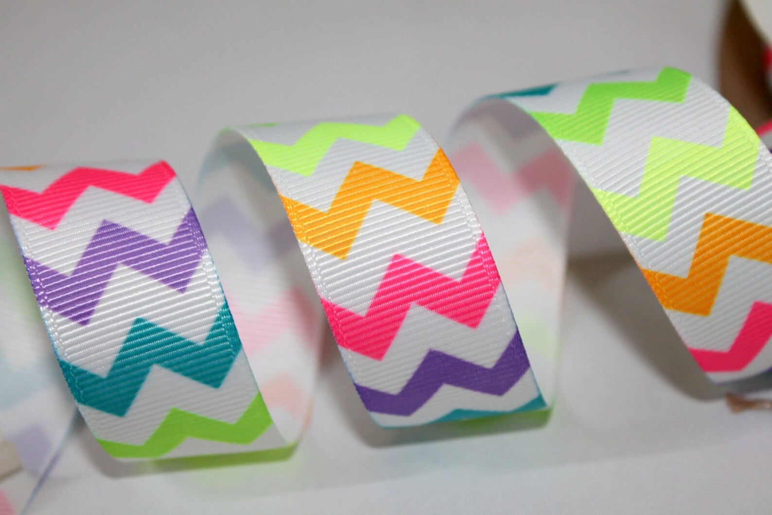 Neon Chevron Ribbon 7/8 Inch 10 or 20 Yards Rainbow Ribbon - Etsy