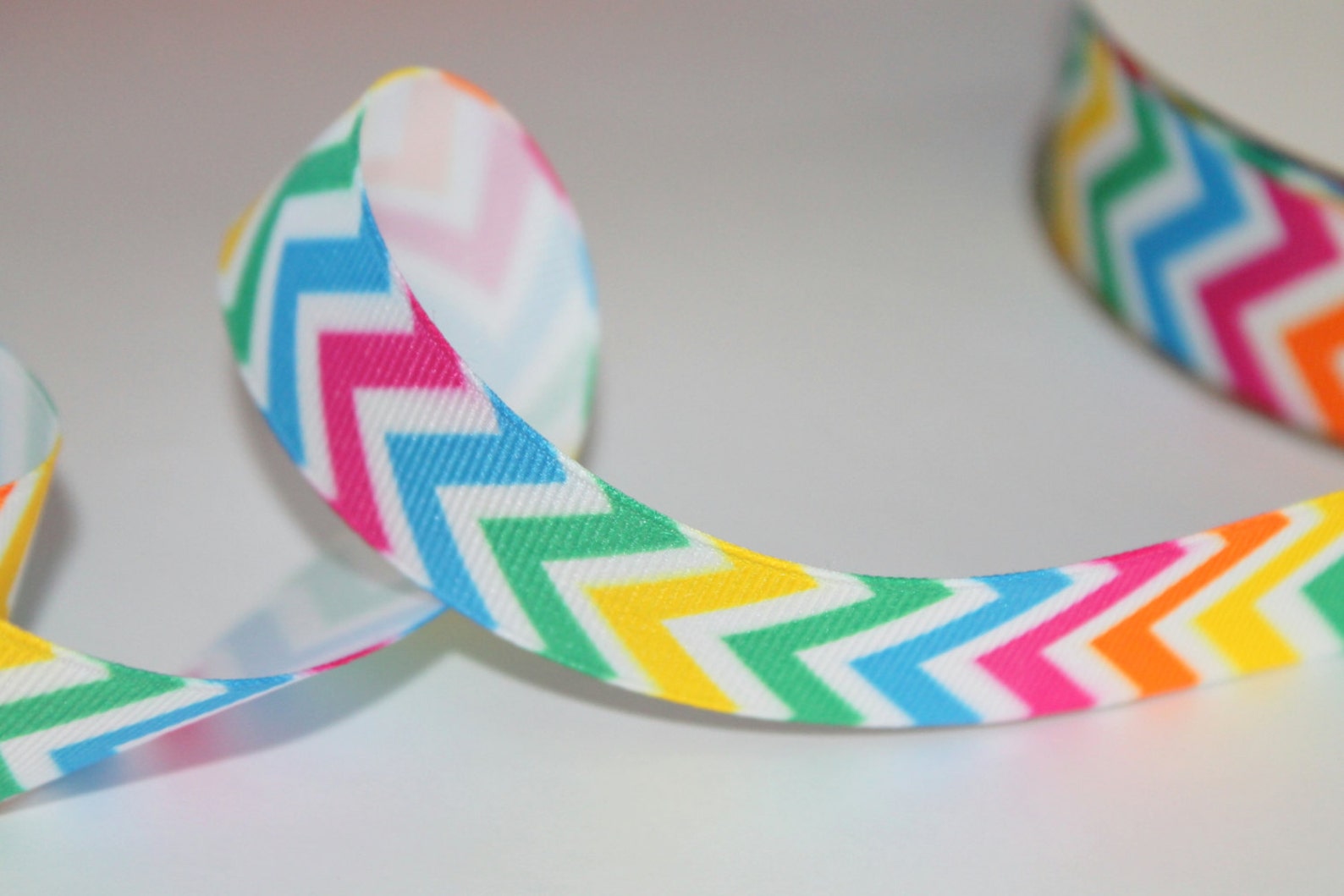 Rainbow Chevron Ribbon 7/8 Inch 10 or 20 Yards Rainbow Neon - Etsy