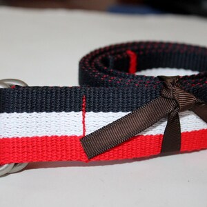Kids Striped Belt Red, White and Blue Belt Striped D Ring Belt Navy and ...