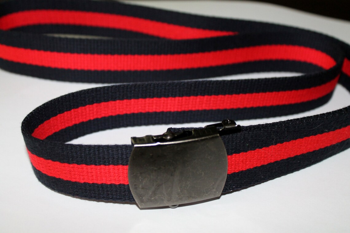 Red Navy Webbing Belt Men Women Buckle Nautical 1.25 - Etsy