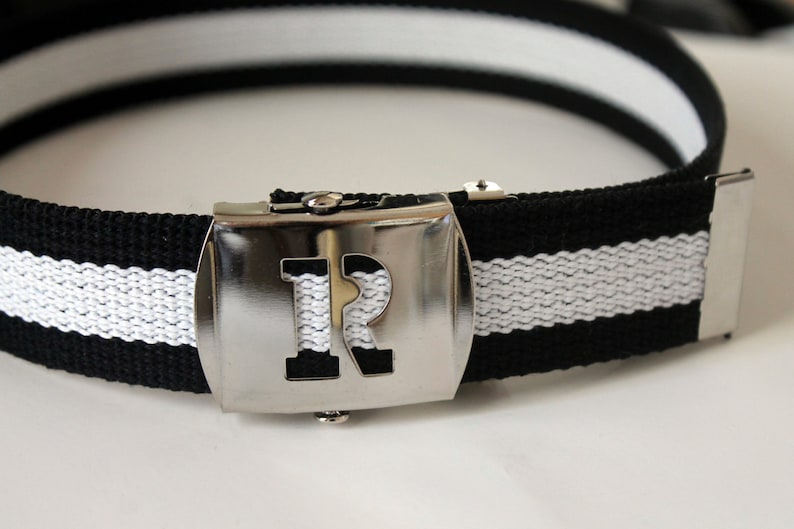 Black and White Stripe Letter Belt Kids Buckle Belt Slide - Etsy