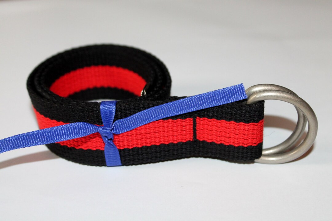 Black and Red Striped Webbing Belt 1.25" Wide Black and Red Belt Red ...