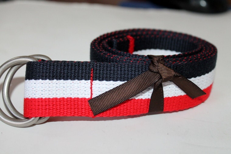 Nautical Stripe Belt Adult Stripe Belt Canvas Belt Menswear Ladies Belt ...