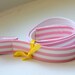 Girls Ribbon Belt Pink Stripe Belt Pink and White Stripe Belt Light ...