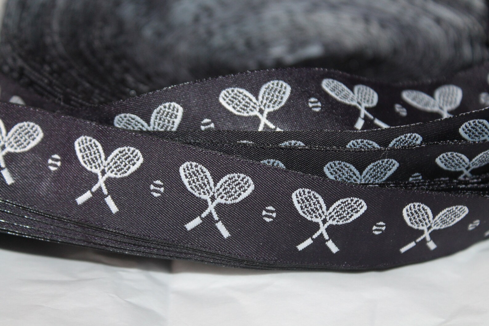 Tennis Ribbon Navy Tennis Ribbon Tennis Jacquard Ribbon - Etsy