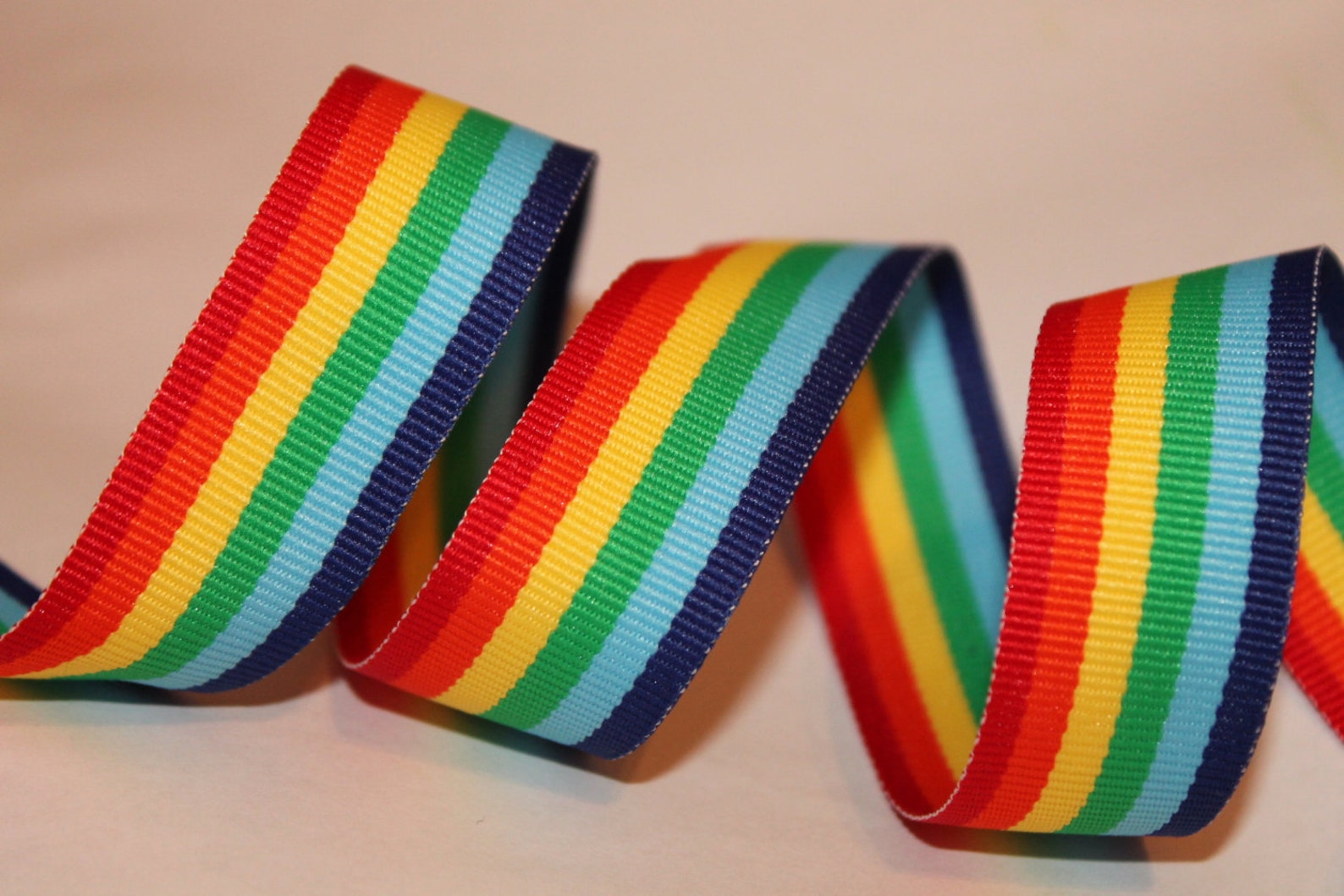 Rainbow Stripe Ribbon 7/8 Inch Red Yellow Orange Green and - Etsy