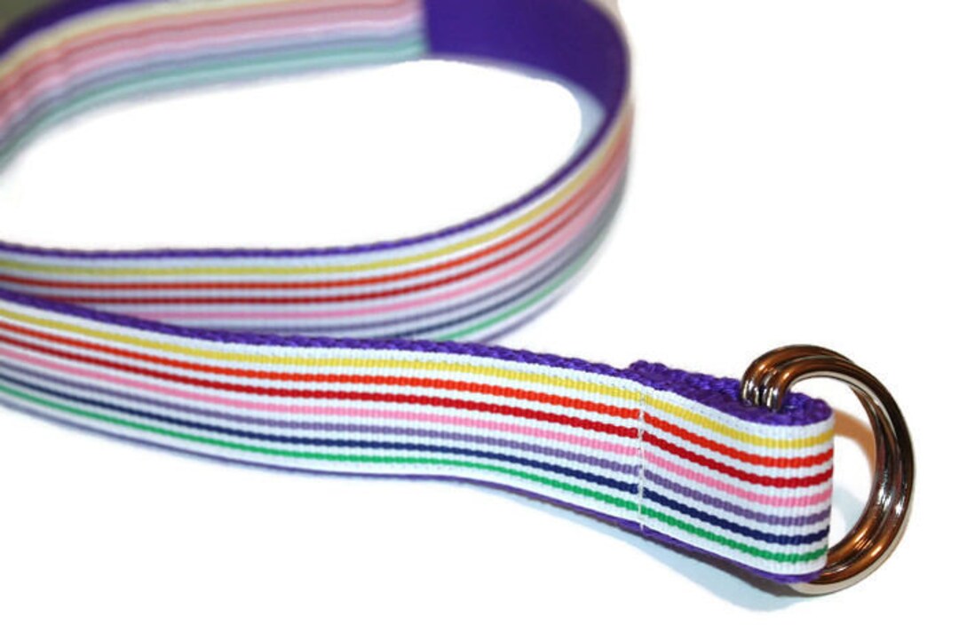 Girls Rainbow Belt Rainbow Ribbon Belt Girls Rainbow D Ring Belt ...