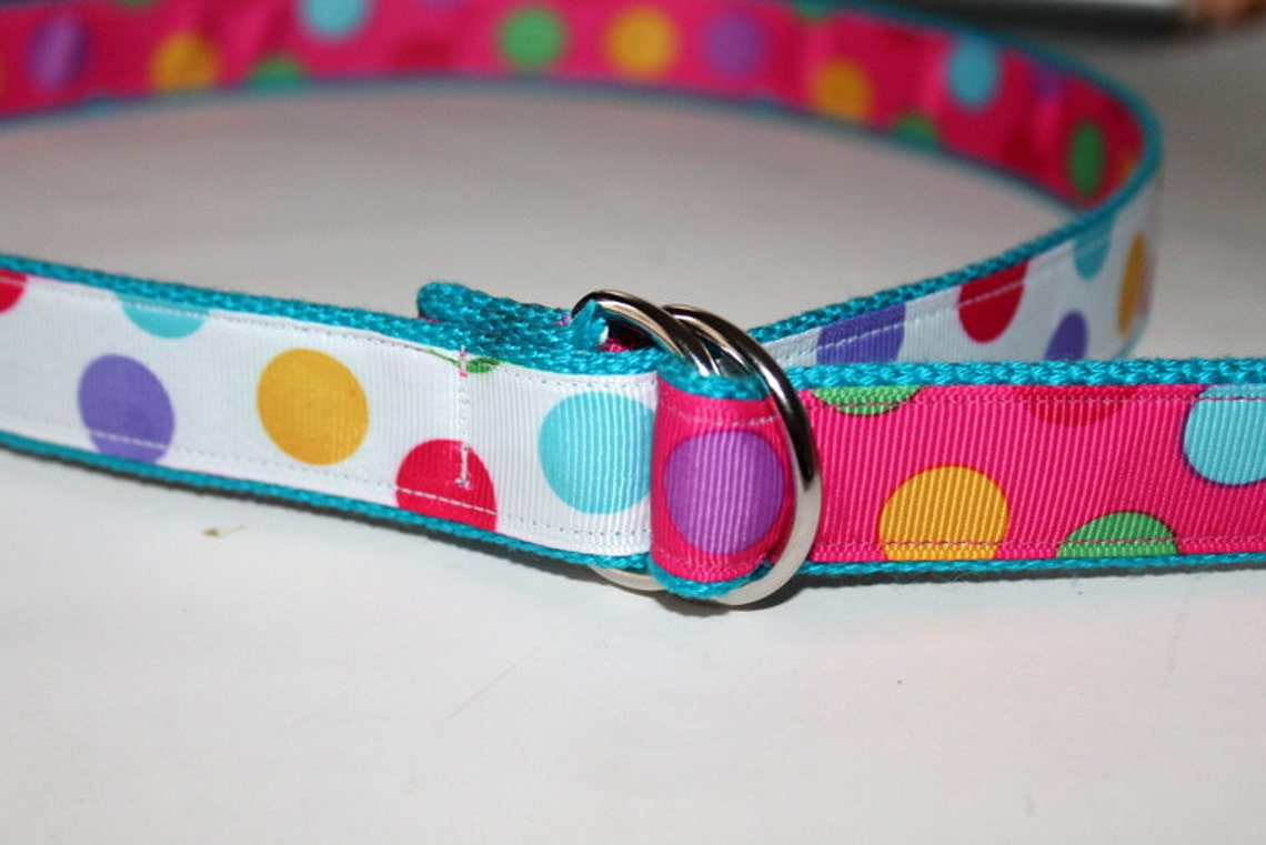 Hot Pink Ribbon Belt Reversible to Rainbow Polka Dots Girls - Etsy España