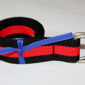 Kids Red and Black Belt Boys Stripe Webbing Belt D Ring Belt for Kids ...