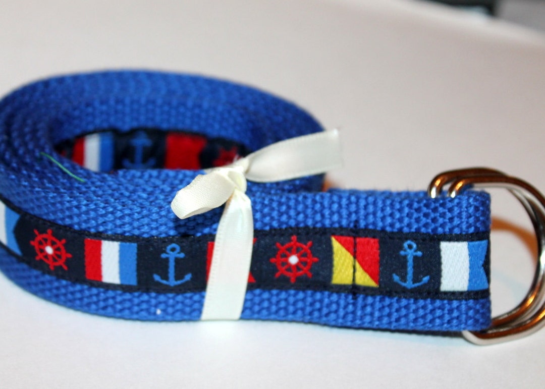 Nautical Flag Belt D Ring Belt 1.25" Wide Men and Women's Sailing Belt ...