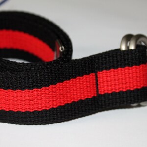 Kids Red and Black Belt Boys Stripe Webbing Belt D Ring Belt for Kids ...