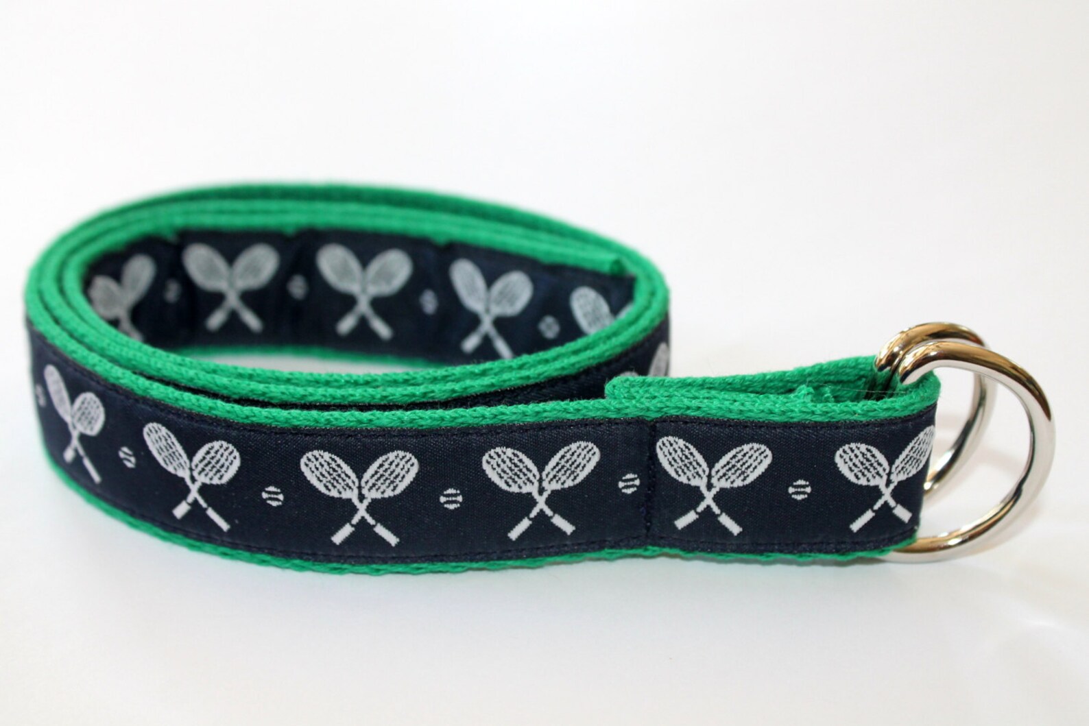 Tennis Belt Navy and Green Ladies Tennis Belt Mens Tennis Belt Green ...