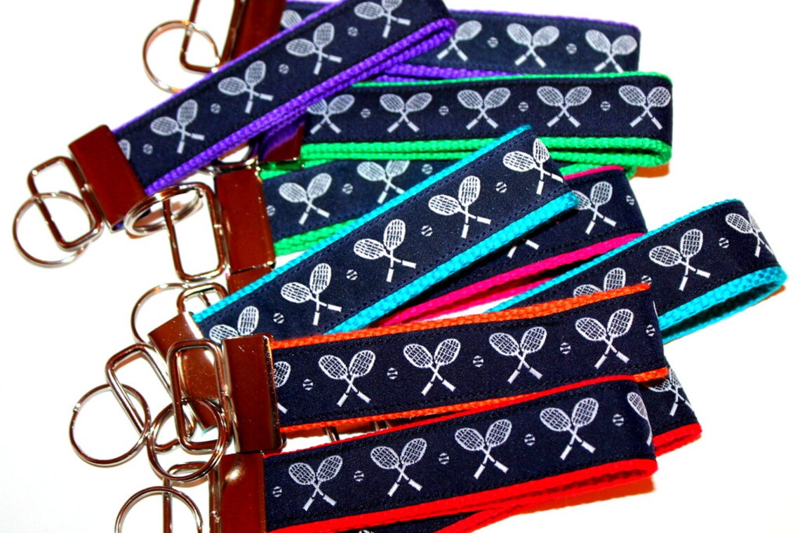 Tennis Key Chain Tennis Gift Tennis Team Tennis Key Fob Wristlet Tennis ...