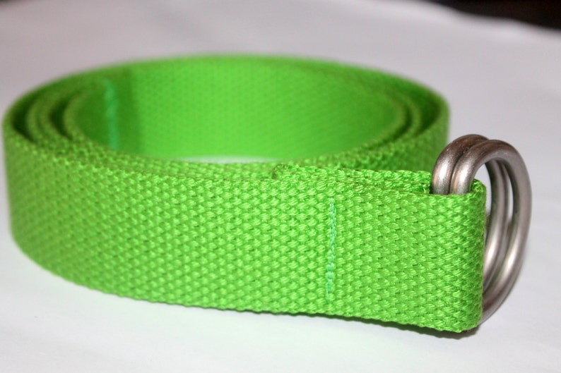 Lime Green Belt Webbing Belt Men Women 1.25" Wide D Ring of Slide ...