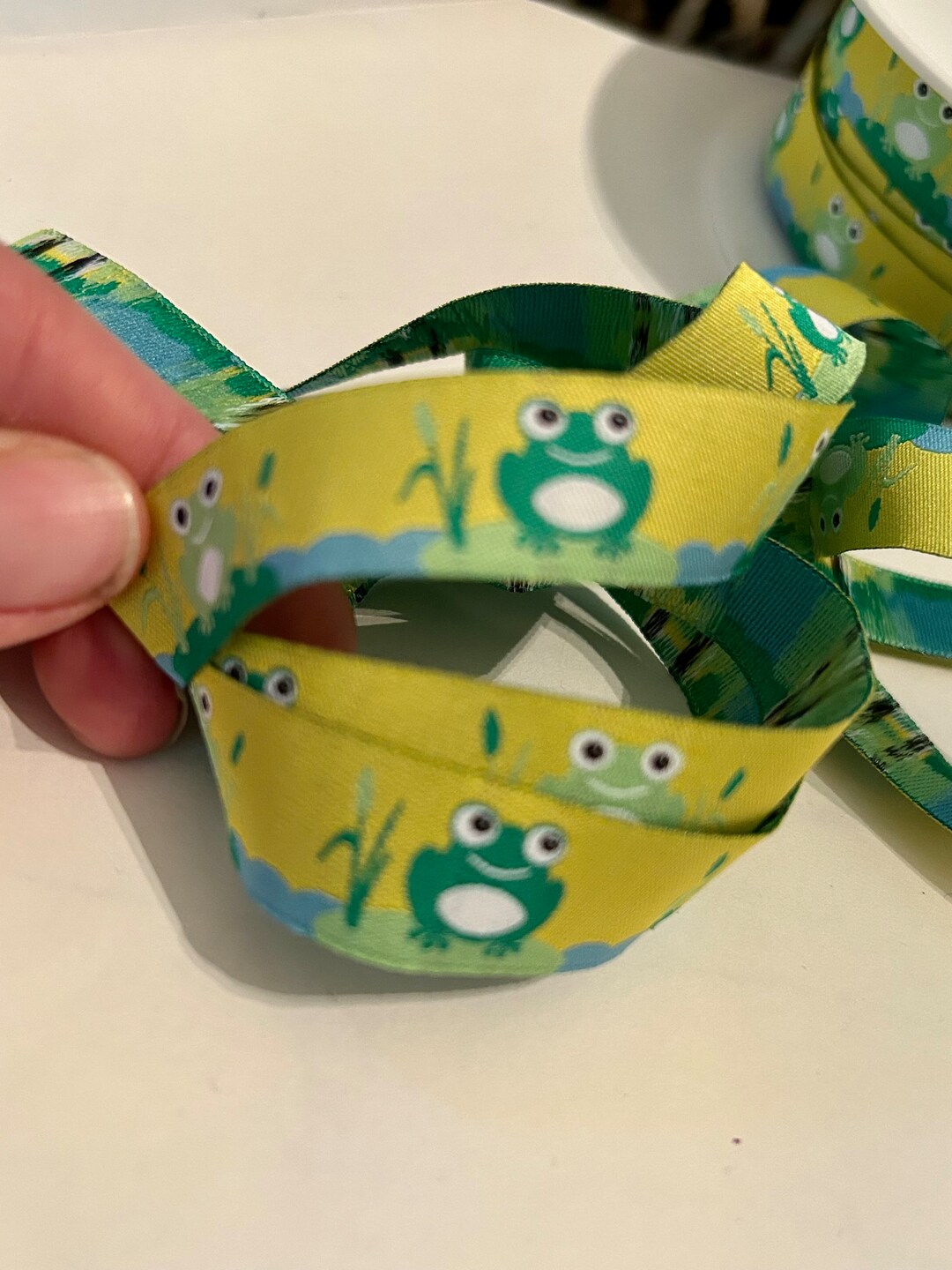 Frog Ribbon Frog Jacquard Ribbon Supplies Nature Ribbon - Etsy