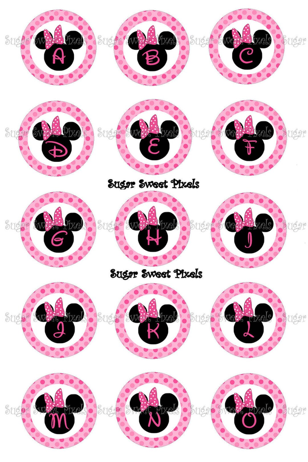 INSTANT DOWNLOAD Mouse Ears Alphabet Numbers Images 1 Inch - Etsy