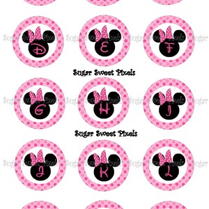 INSTANT DOWNLOAD Mouse Ears Alphabet Numbers Images 1 Inch | Etsy