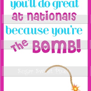 INSTANT DOWNLOAD Meet Good Luck Nationals Competition Game Bath Bomb ...