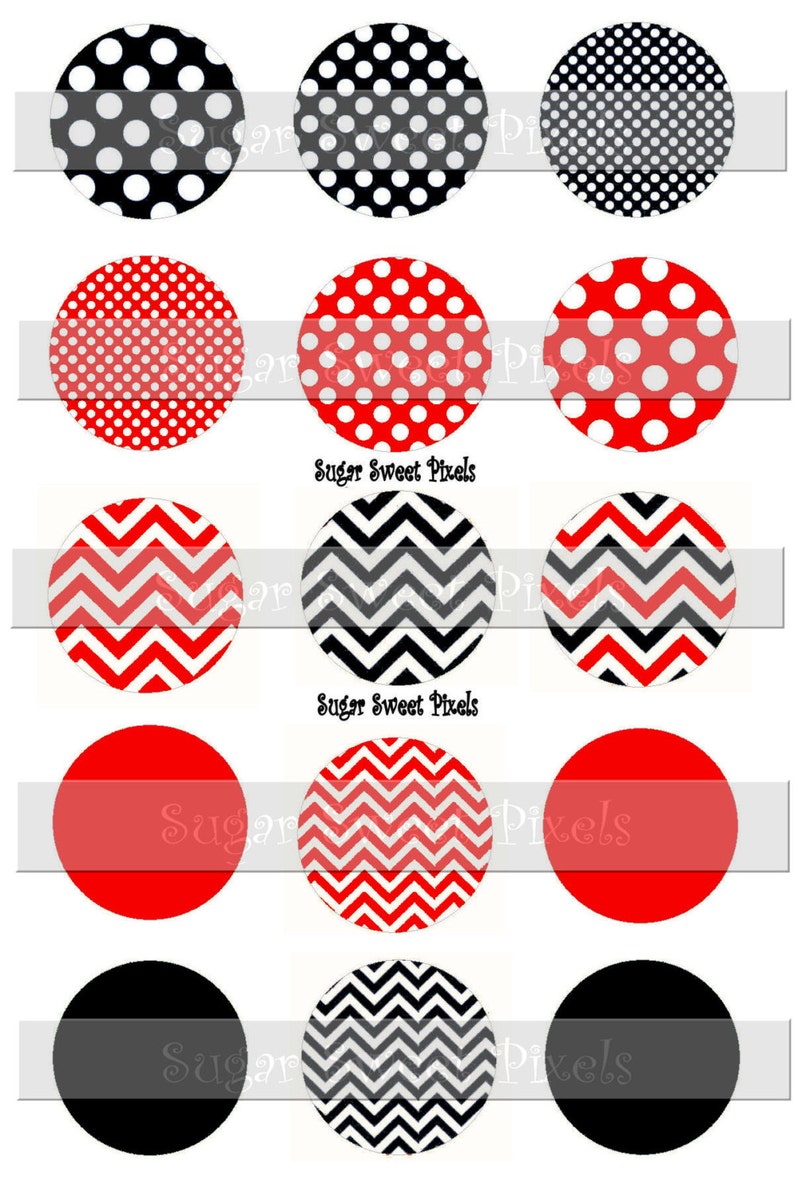 INSTANT DOWNLOAD Red Black Polka Dot Chevron Solid Blank 1 - Etsy