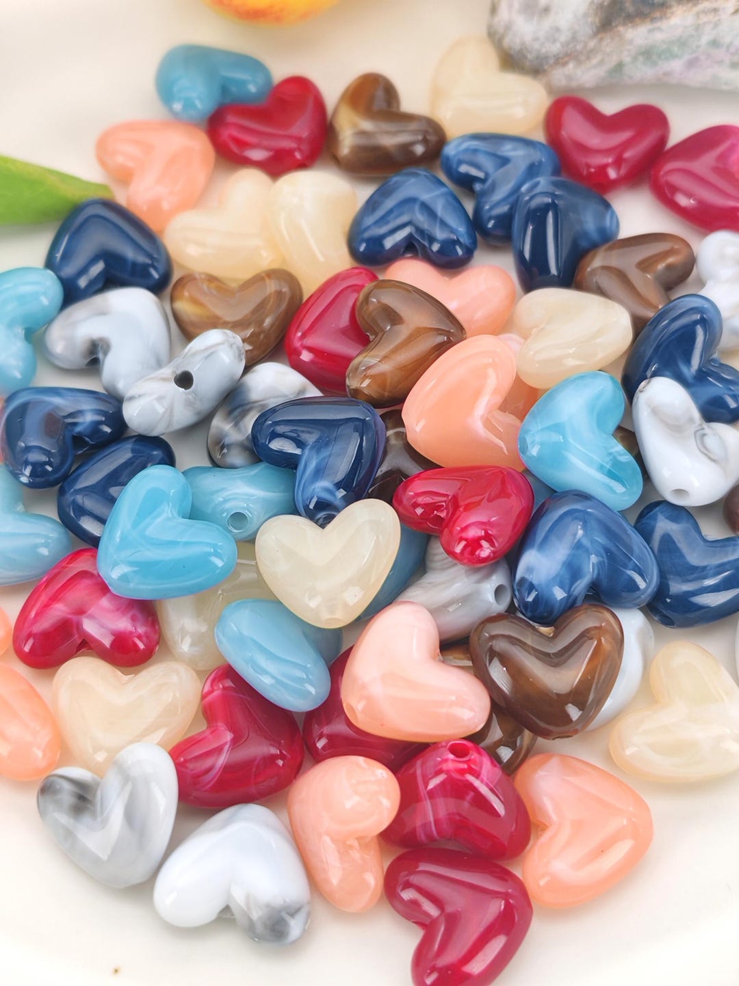 Acrylic Gemstone Small Hearts Beads - DIY Bracelet & Earring Craft ...