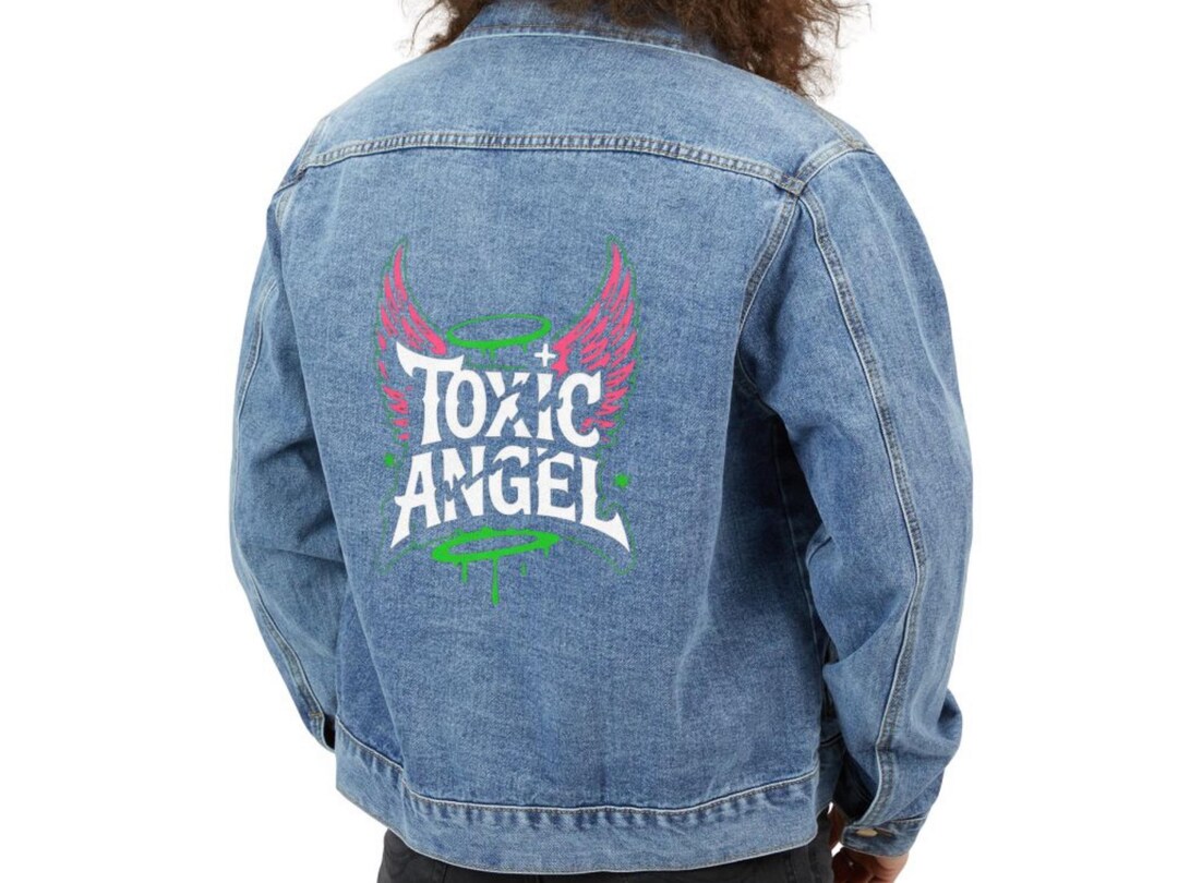 Toxic Angel Denim Jacket | Punk Wings Graphic Back Print - Etsy UK
