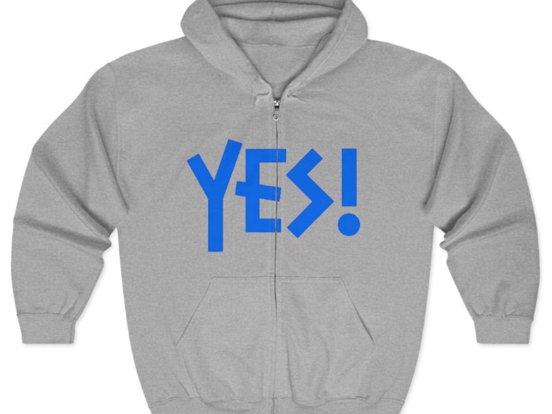 YES! Bold Typography Zip-up Hoodie | Statement Graphic - Etsy
