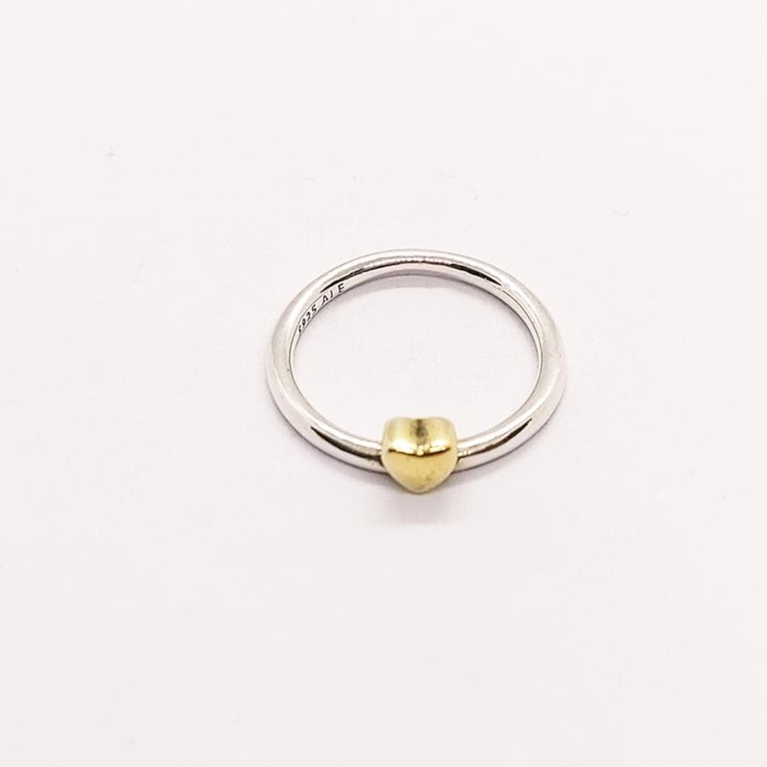 Pandora Puzzle Ring Two Tone Gold Heart Silver Ring Size50-58 Ale - Etsy
