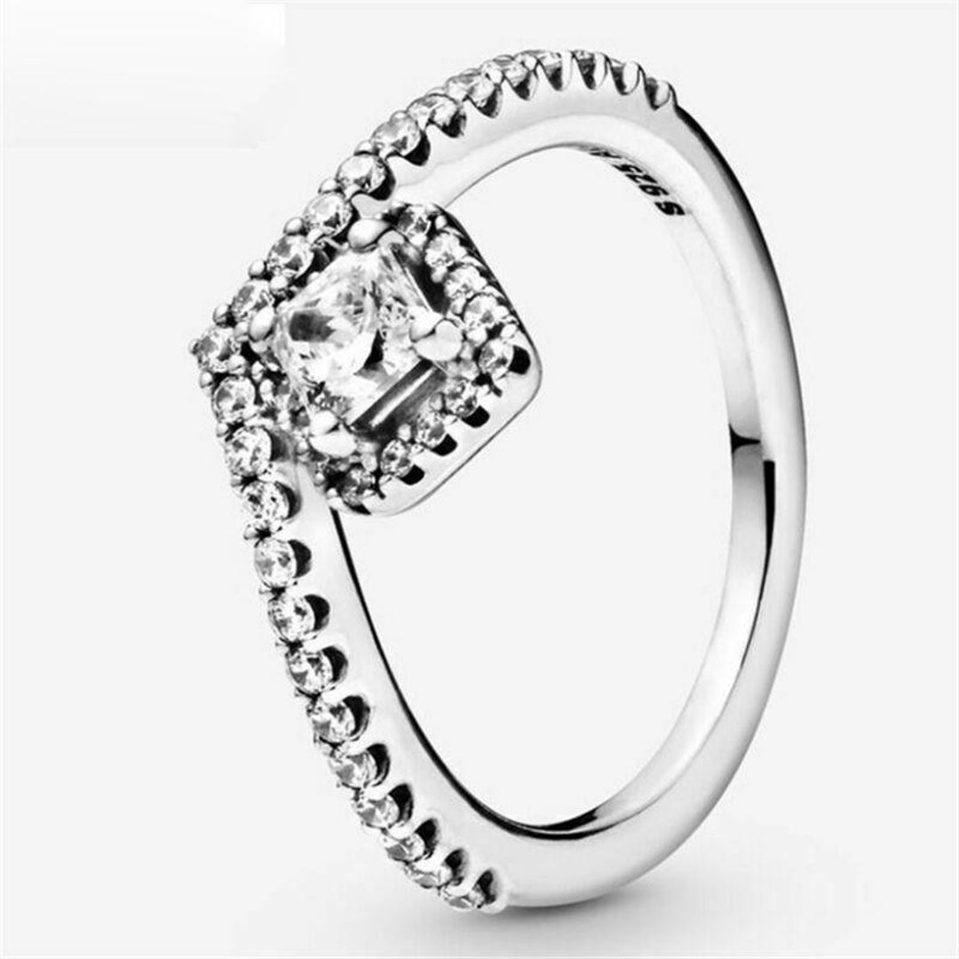 PANDORA Square Sparkle Wishbone Ring S925 - Etsy