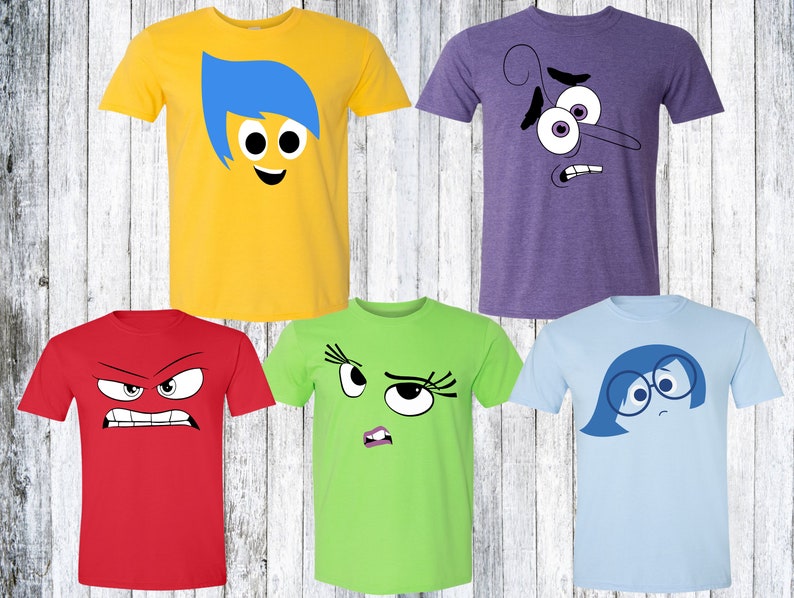 Inside Out Costume Face Shirts Joy Sadness Anger Disgust Fear - Etsy