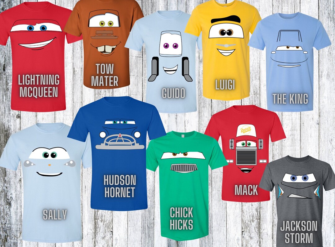 Cars Costume Face Character Shirts | Halloween Costume Shirt ...