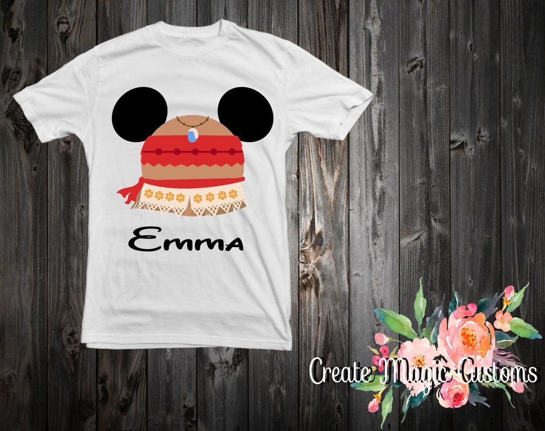 Moana Mickey Head Inspired Shirt Customized PERSONALIZED - Etsy