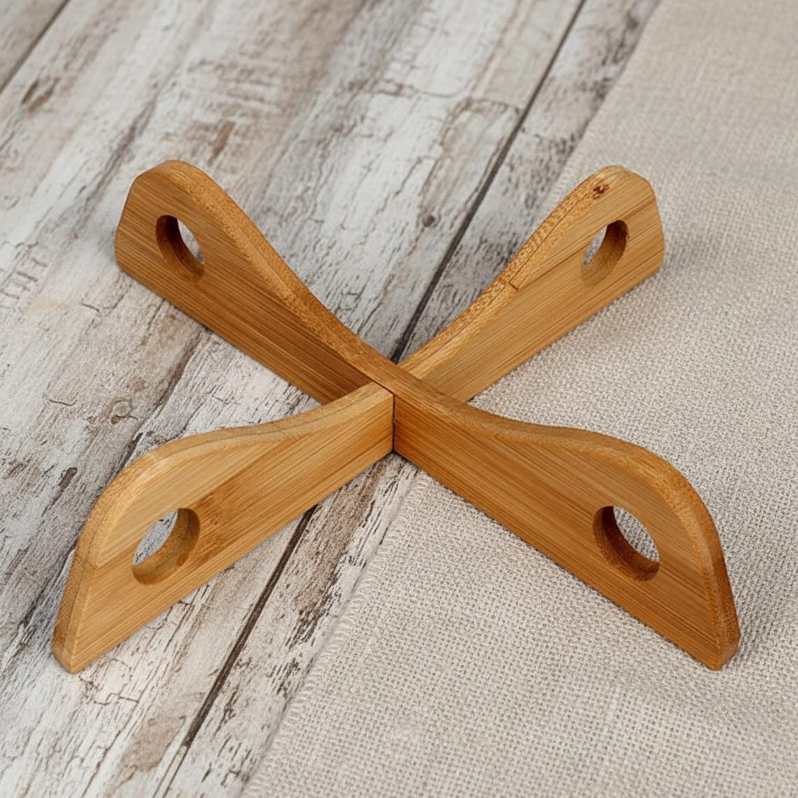 Bamboo Wooden Trivet Hot Pot Stand | Minimalist Heat Resistant Cross ...