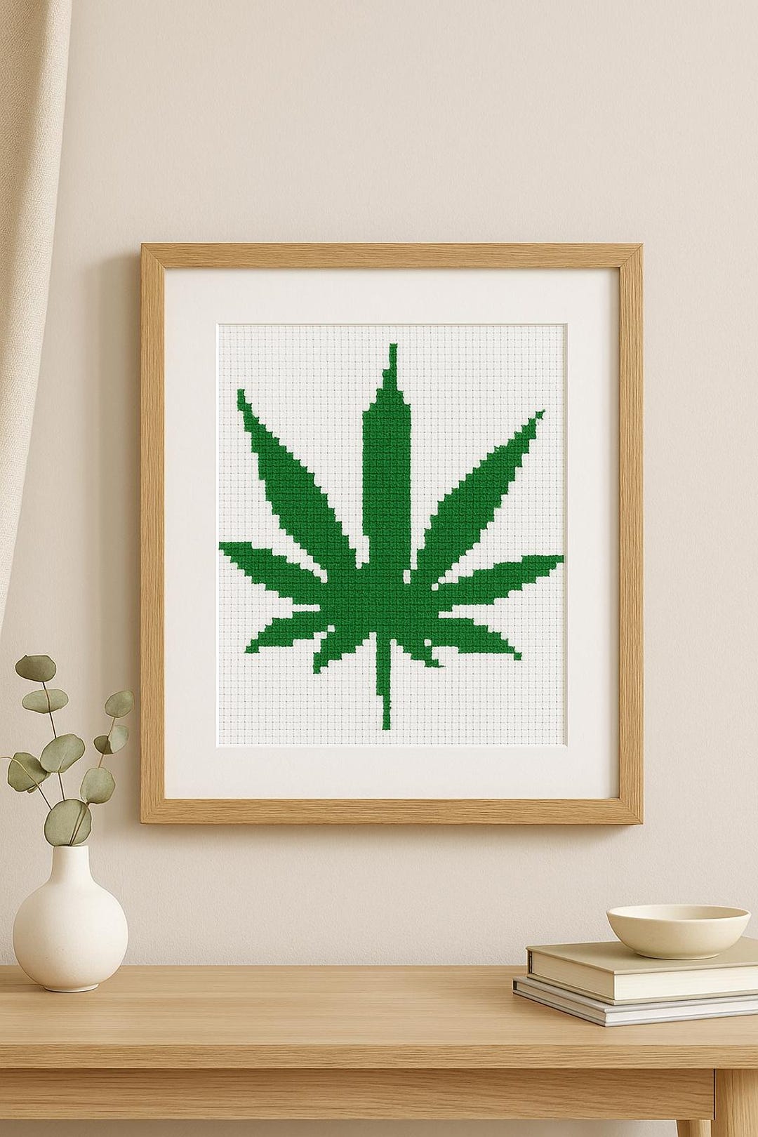 Marijuana Leaf Cross Stitch Pattern | Small Beginner Cross Stitch PDF ...