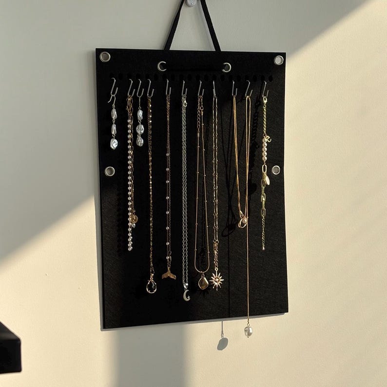 Felt Necklace Display Organizer, Wall Hanging Jewelry Holder With ...