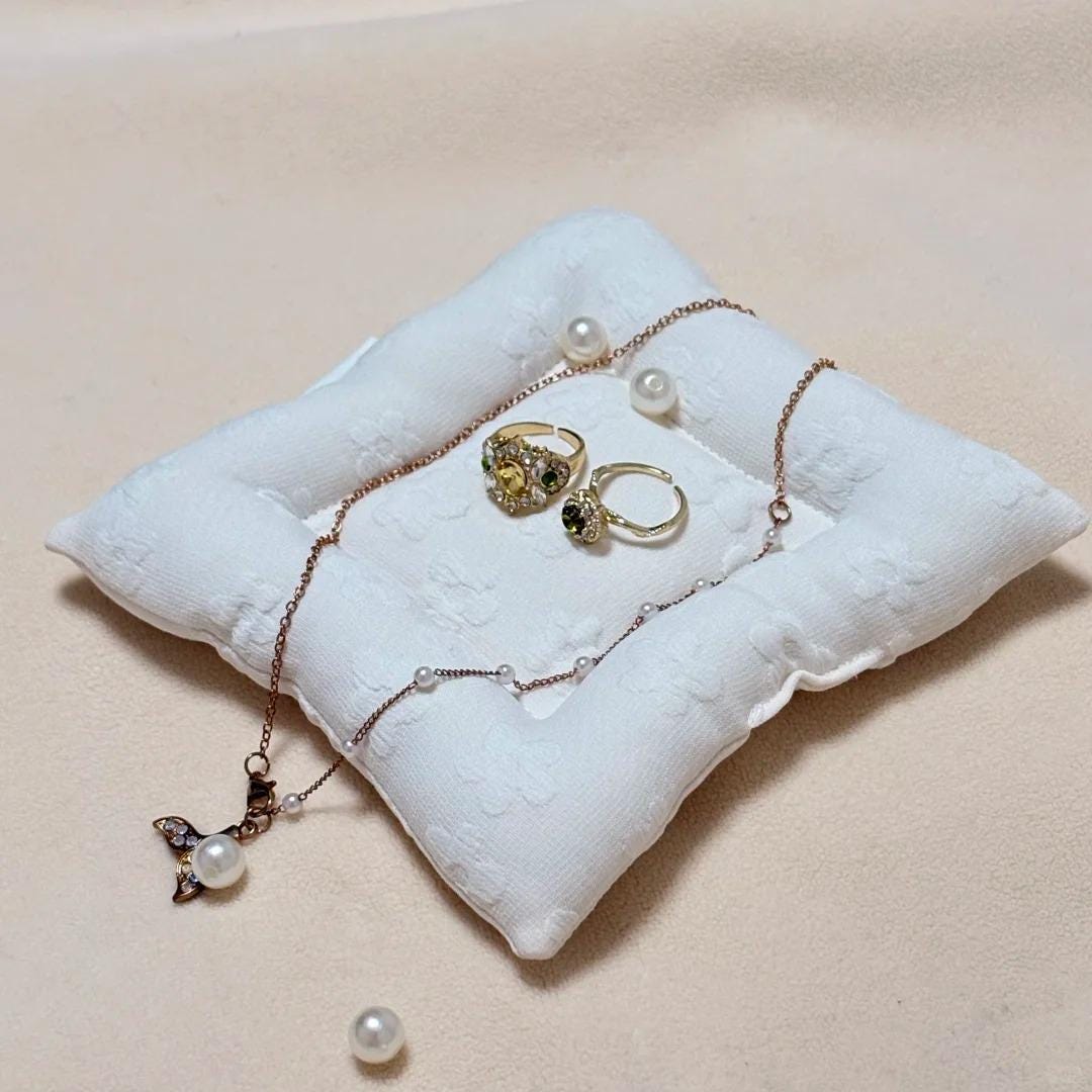 Wedding Ring Pillow,ivory Engagement Ring Dish, Fabric Jewelry Tray ...