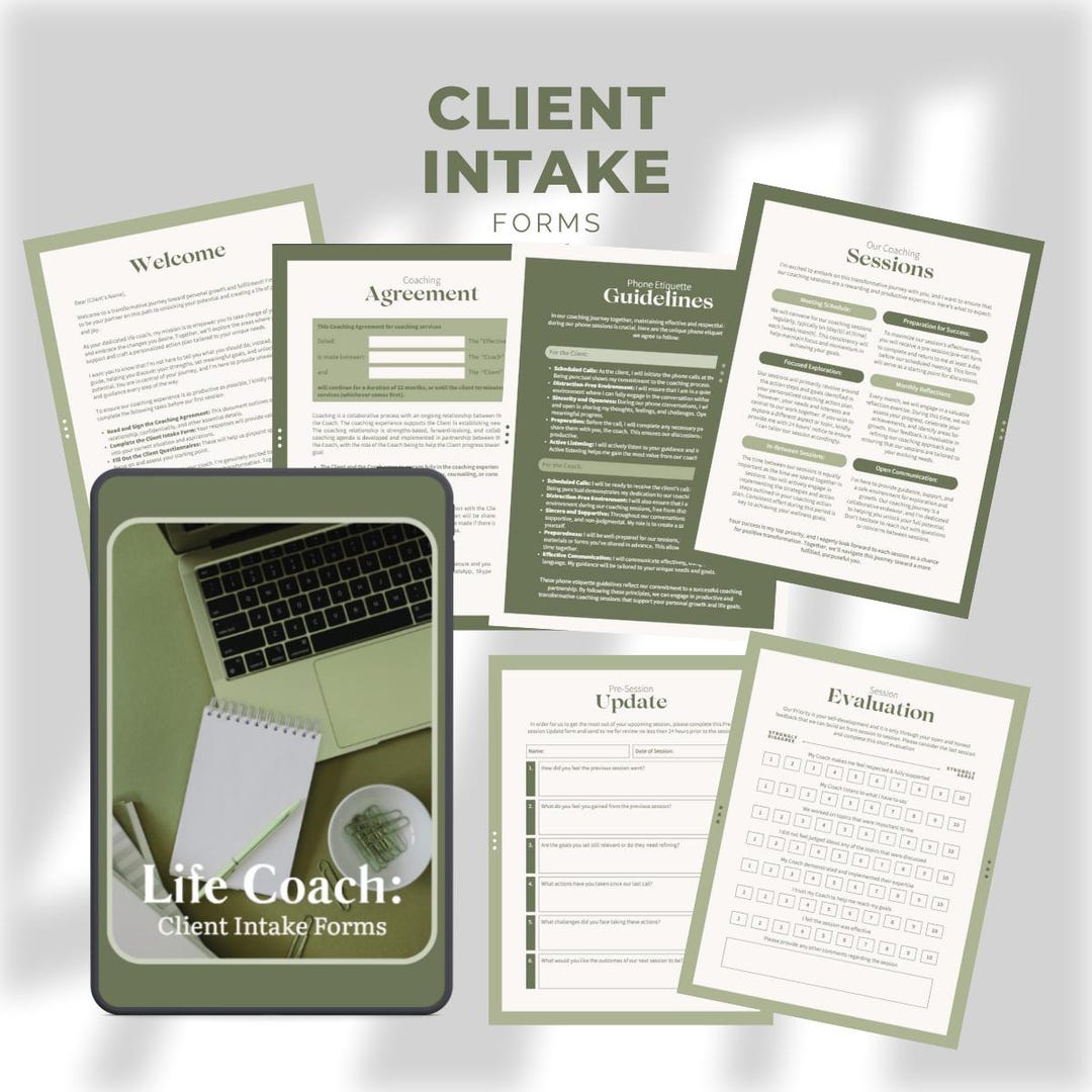 Life Coach: Client Intake Forms (US) - Etsy